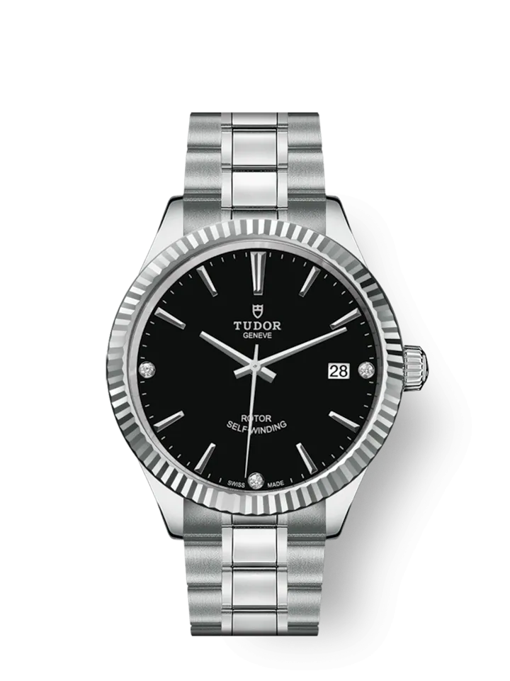 Tudor Style, Stainless Steel and Diamond-set, 38mm, Ref# M12510-0009 ...